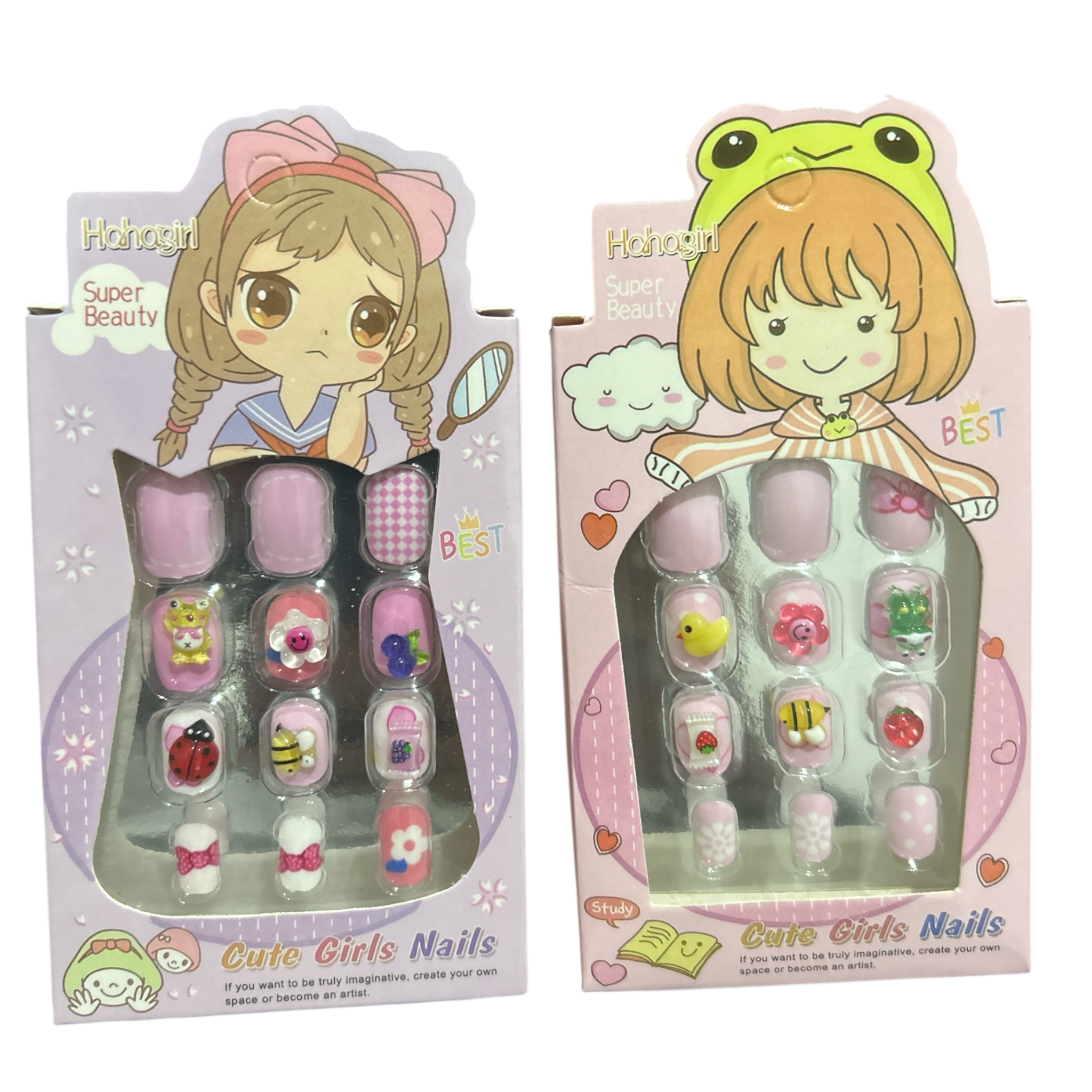UÑAS NUIÑA CON FIGURAS RELIEVE - 12pz – Toiki